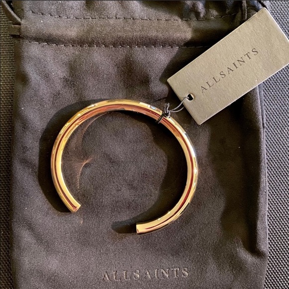 All Saints | Jewelry | New All Saints Gold Tone Metal Hexagon Bangle ...